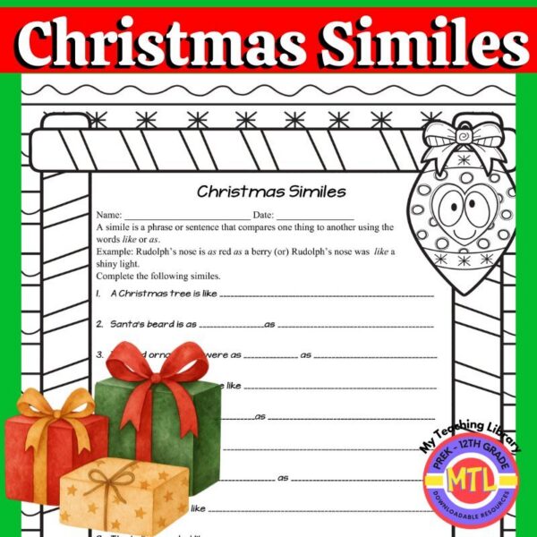 Christmas Similes - My Teaching Library | MyTeachingLibrary.com