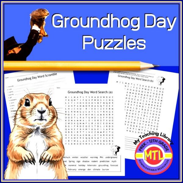 Groundhog Day Puzzles - My Teaching Library | MyTeachingLibrary.com