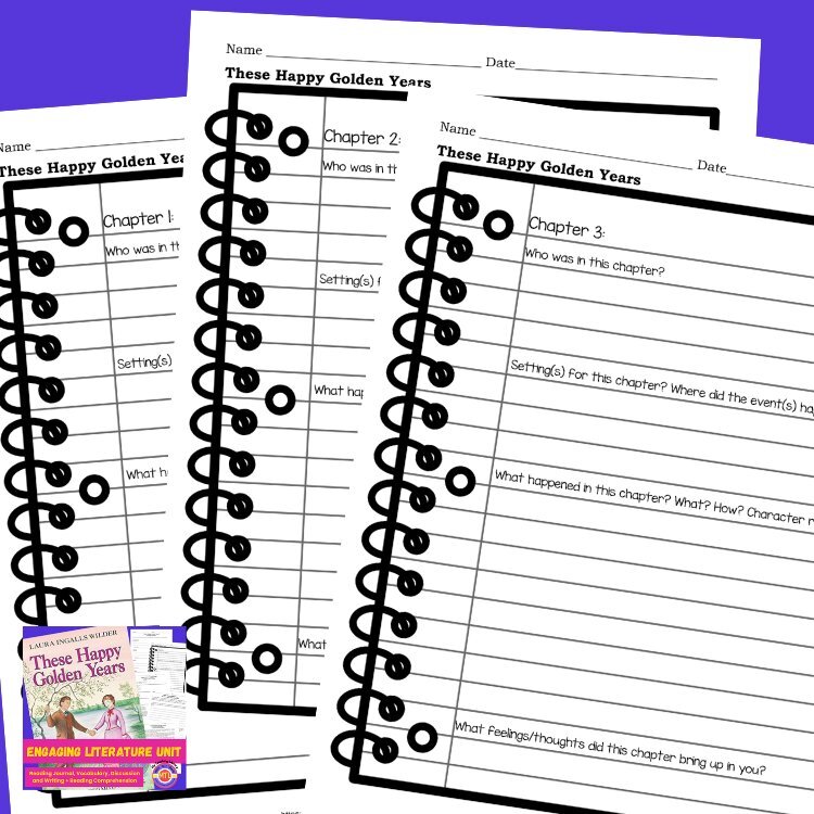 These Happy Golden Years Literature Unit | Laura Ingalls Wilder - My ...