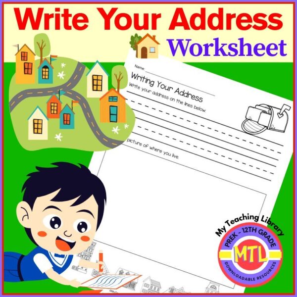 Write Your Address Worksheet - My Teaching Library | MyTeachingLibrary.com