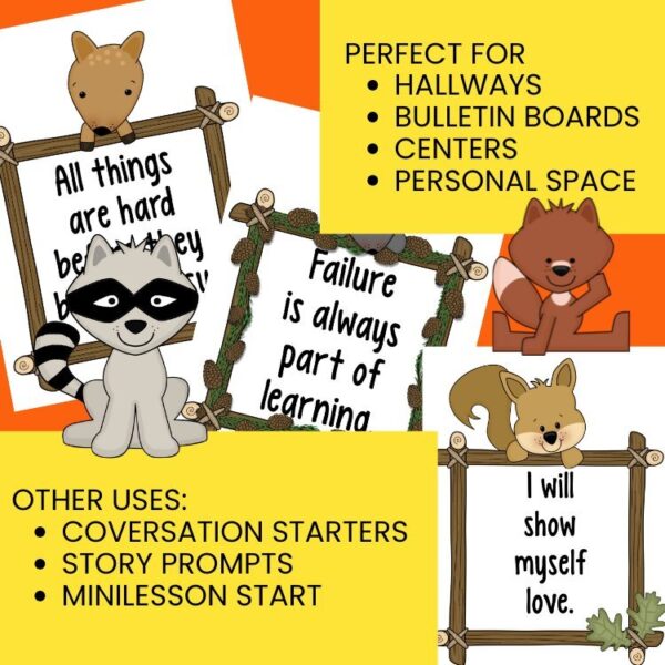 Positive Growth Mindset Posters | Woodland Animals - My Teaching ...