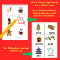 Sight Words - 2nd Grade Flash Cards and Classification | Christmas ...