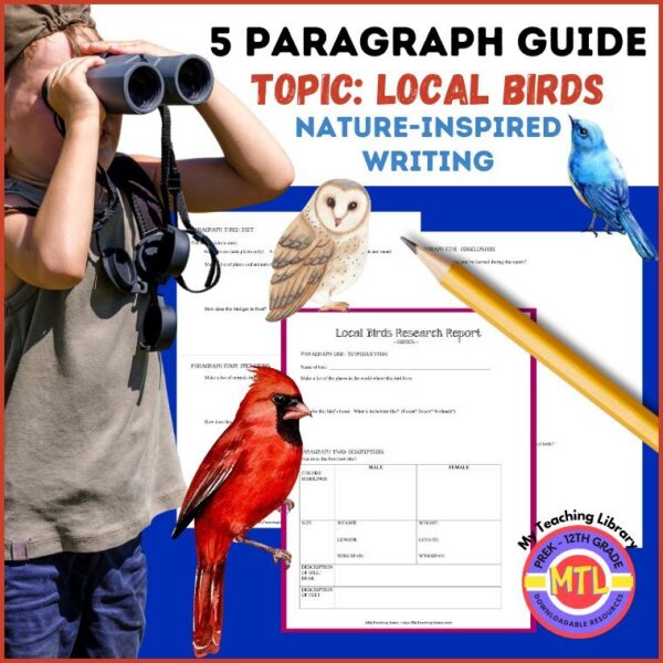 5 Paragraph Essay Guide | Nature-Themed Local Birds - My Teaching ...
