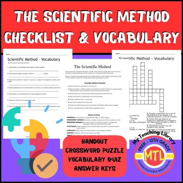 The Scientific Method | Checklist and Vocabulary - My Teaching Library ...