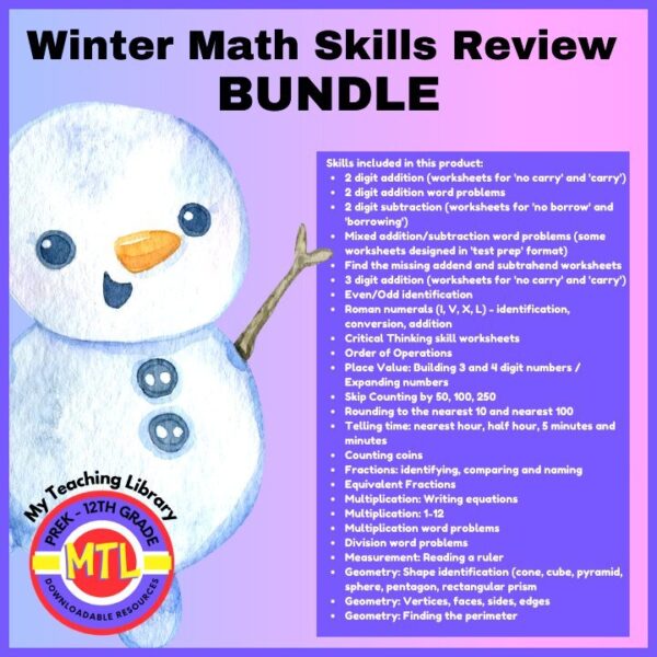 Spring Math Skills Review | 2nd-3rd Grades - My Teaching Library ...