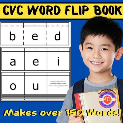 Phonics | CVC Word Flip Book - My Teaching Library | MyTeachingLibrary.com