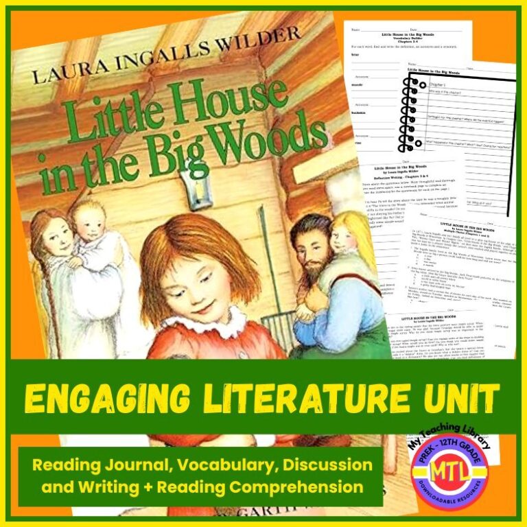 Little House in the Big Woods Literature Unit | Laura Ingalls Wilder ...