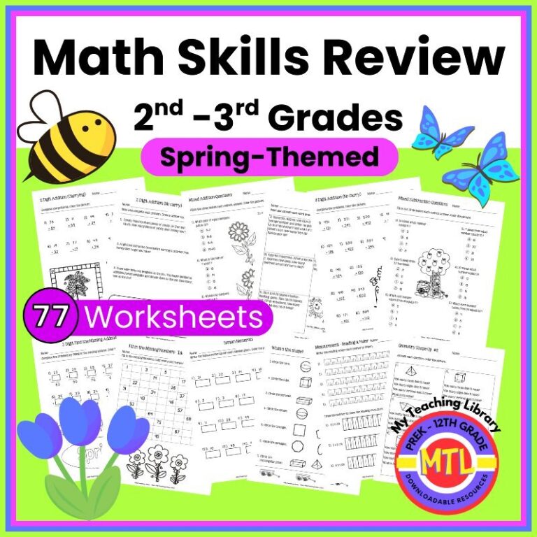 Spring Math Skills Review | 2nd-3rd Grades - My Teaching Library ...