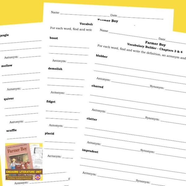 Farmer Boy Literature Unit | Laura Ingalls Wilder - My Teaching Library ...