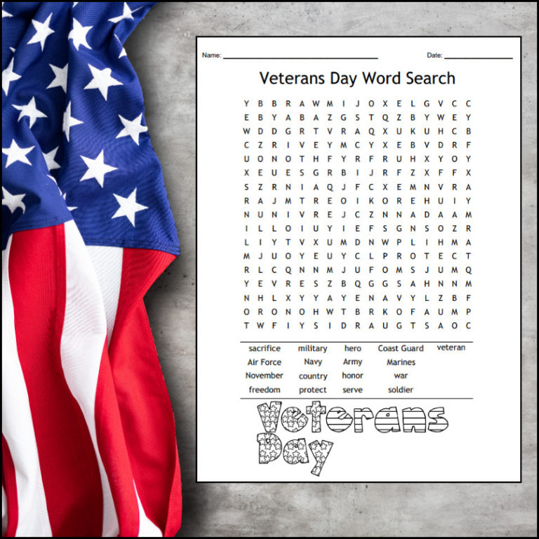 Veterans Day Word Search - My Teaching Library | MyTeachingLibrary.com
