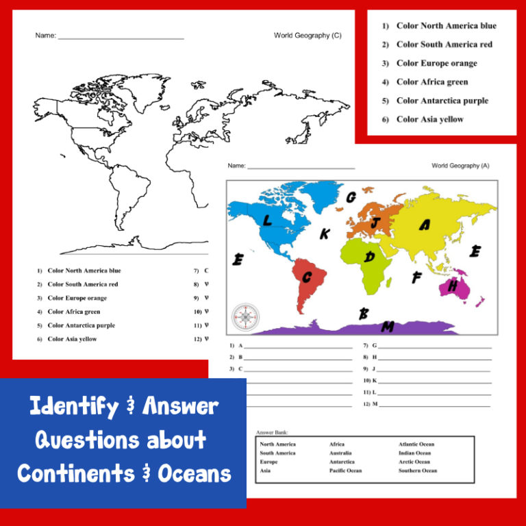 World Geography - Continents and Oceans - My Teaching Library ...