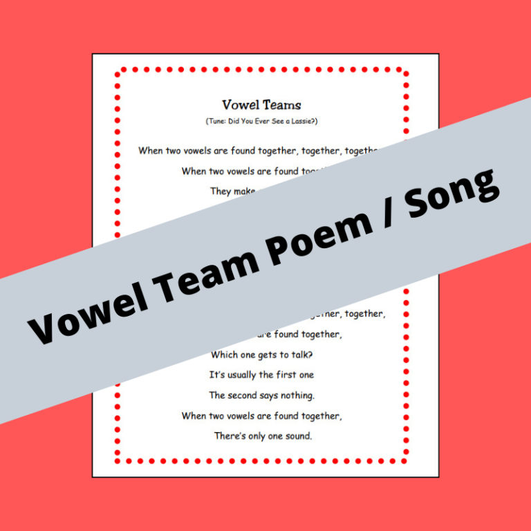Vowel Team Song - My Teaching Library | MyTeachingLibrary.com