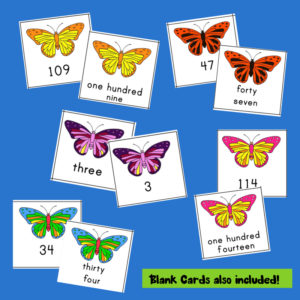 Numbers and Number Words 1 to 120 | Butterfly Themed Cards - My ...