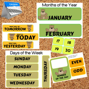 Calendar Bulletin Board Materials | Bear Themed - My Teaching Library ...