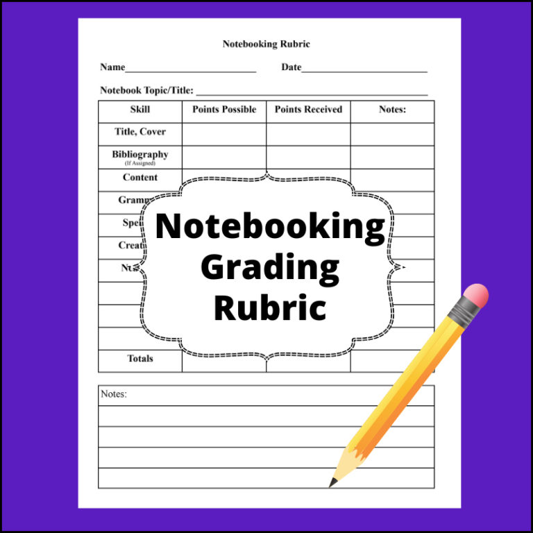Notebooking Rubric Grading Form - My Teaching Library ...