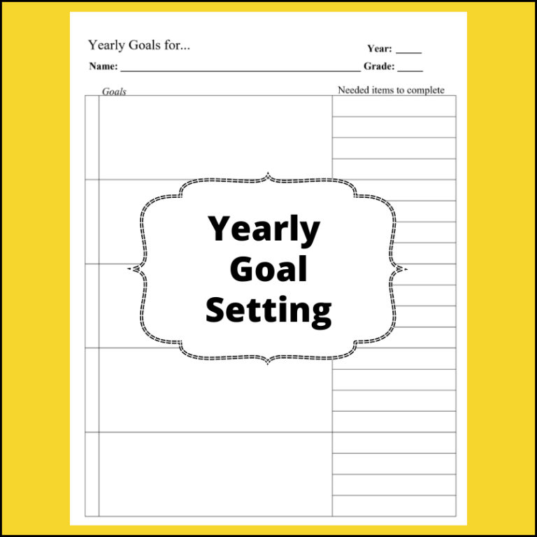 Yearly Goal Setting - My Teaching Library | MyTeachingLibrary.com