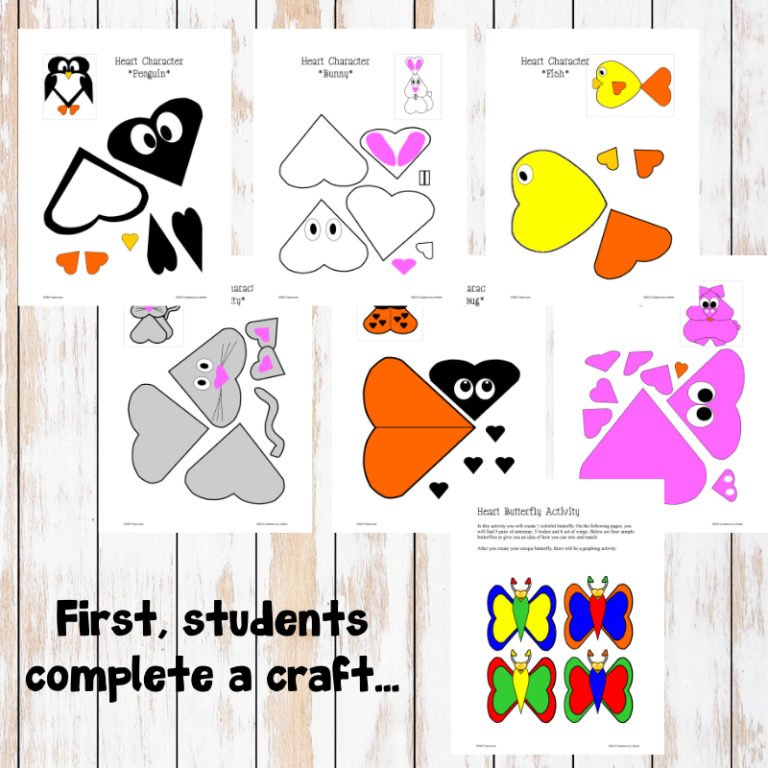 February Math Graphing | Heart Craft Activities - My Teaching Library ...
