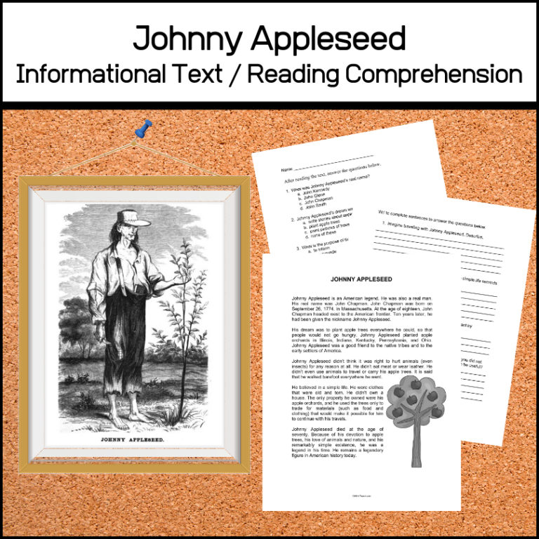 Johnny Appleseed - History Informational Text & Reading Comprehension ...
