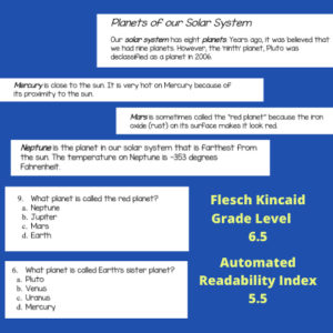 Planets of our Solar System Informational Text - My Teaching Library ...
