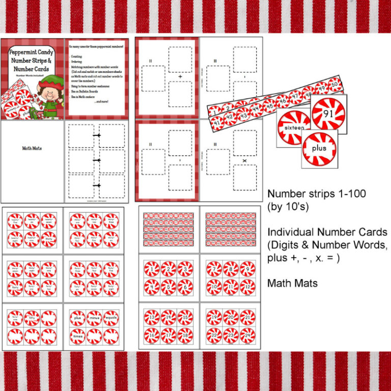 Peppermint Candy Numbers and Number Words - My Teaching Library ...