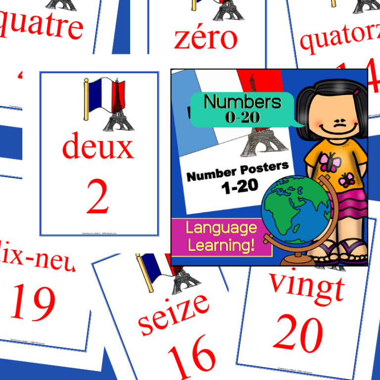 French: Number Word Posters 0-20 - My Teaching Library ...