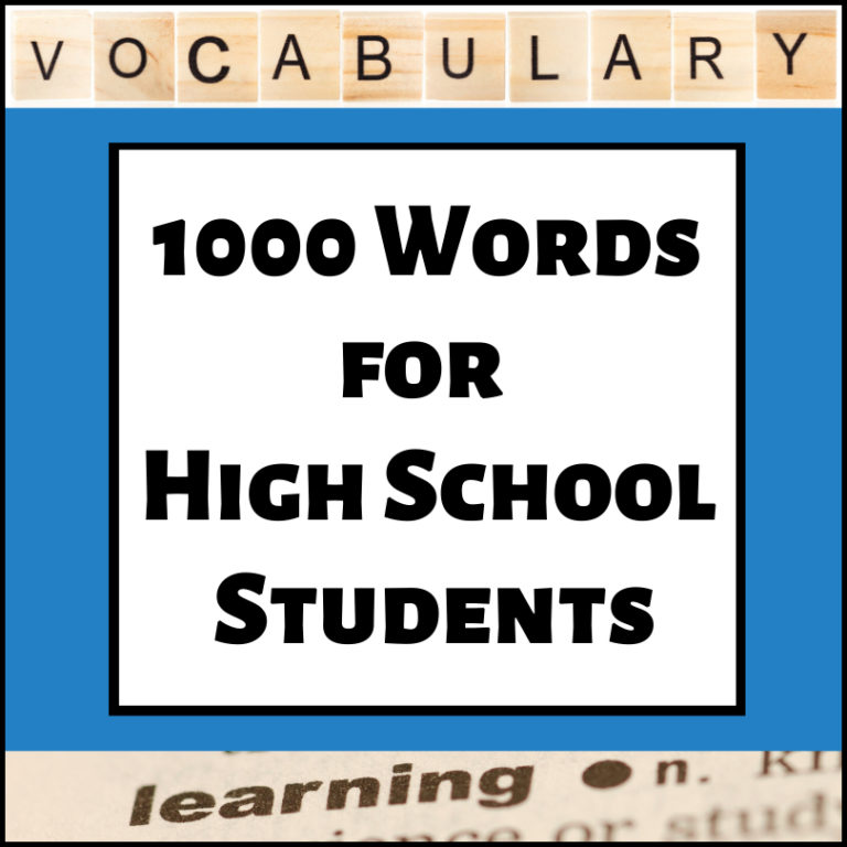 1000 Vocabulary Words with Definitions for High School - My Teaching ...