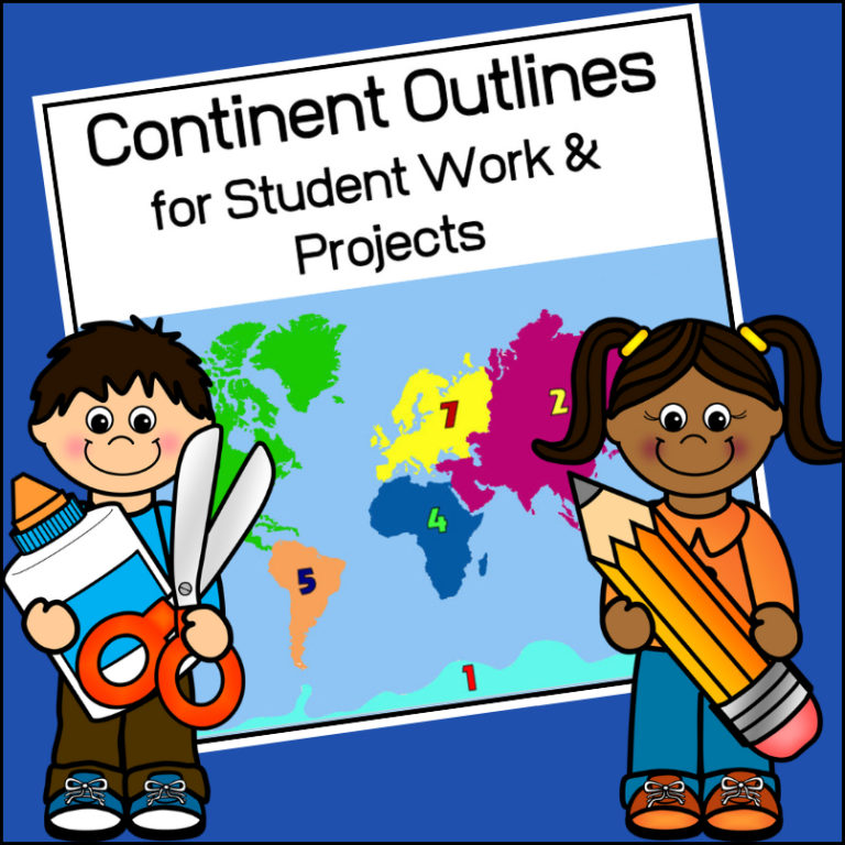Continent Outlines for Student Work and Projects - My Teaching Library ...