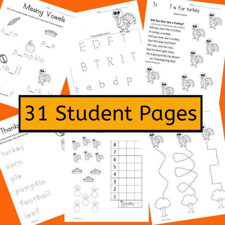 November No Prep Activities for PreK-Kindergarten - My Teaching Library ...