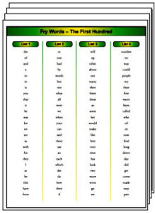 Complete List of Fry's 1000 Words - My Teaching Library ...