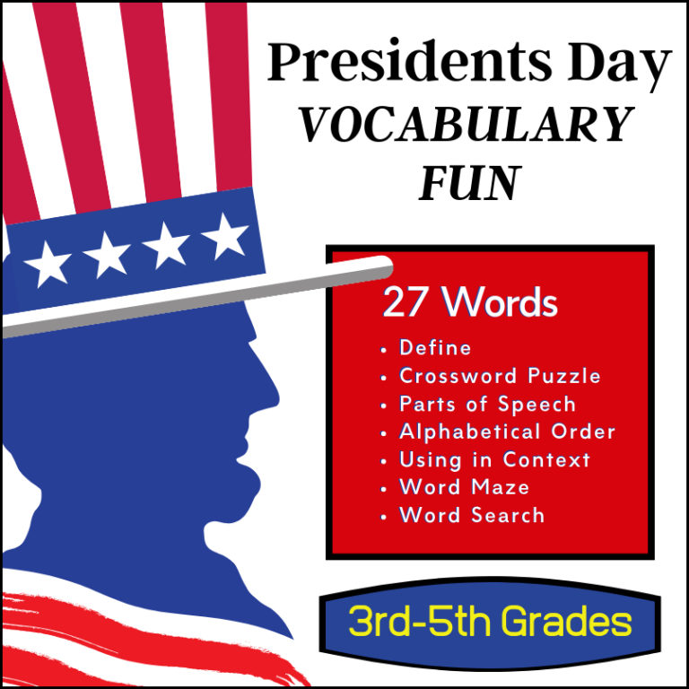 Presidents Day Vocabulary FUN for 3rd-5th - My Teaching Library ...