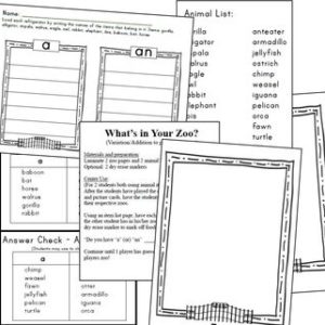 Articles a and an | Grammar Games Animal Edition - My Teaching Library ...