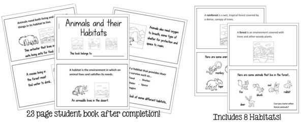 Animals and their Habitats | Student Created Mini-Book - My Teaching ...