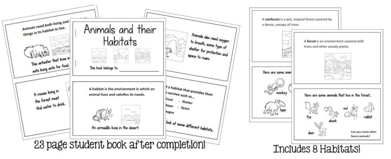 Animals and their Habitats | Student Created Mini-Book - My Teaching ...