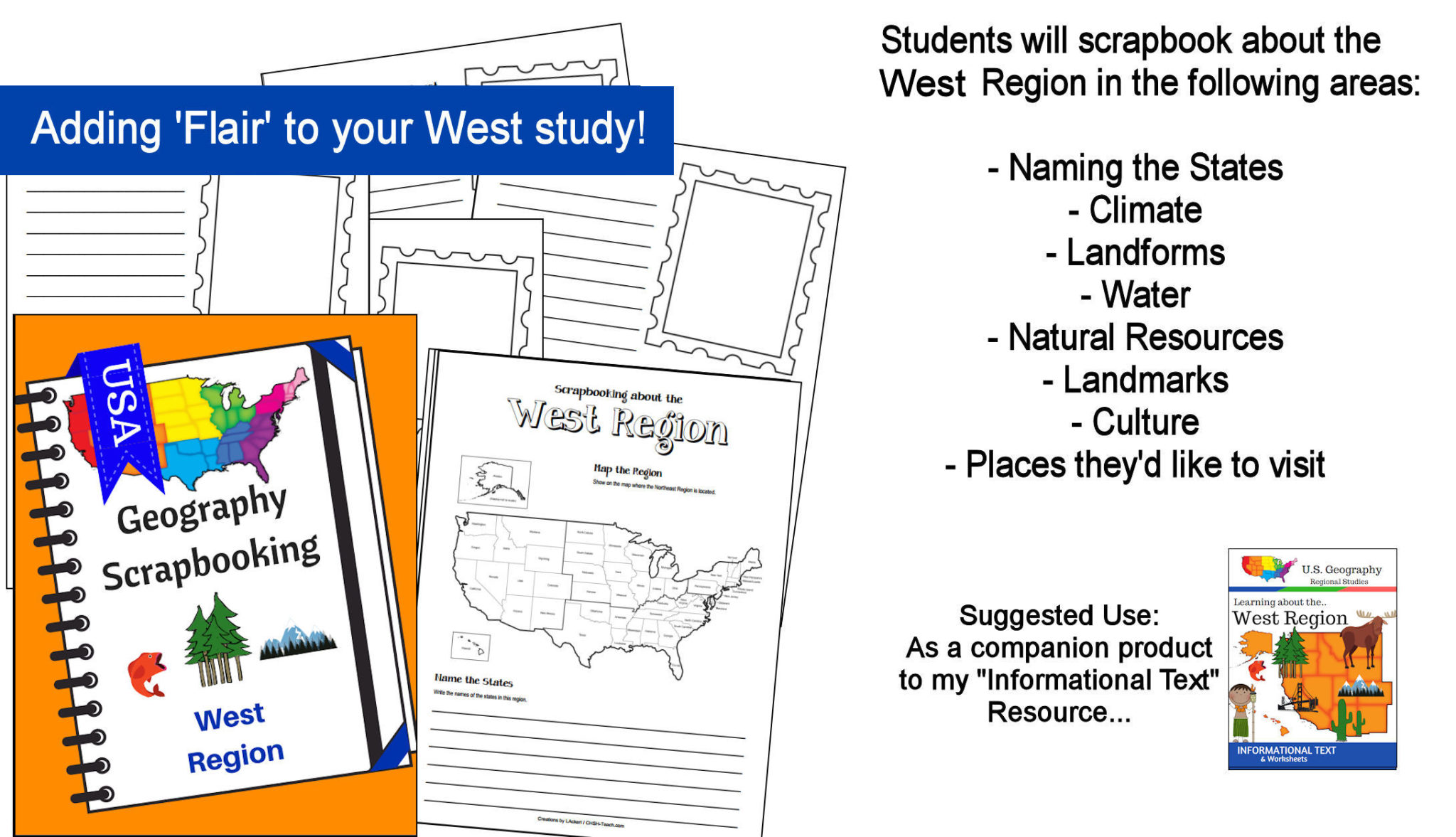 US Geography – West Scrapbooking Pages - My Teaching Library | CHSH ...