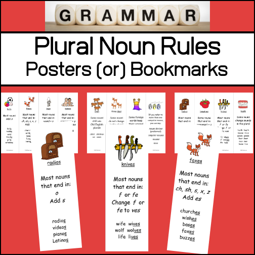Plural Nouns Rules Poster