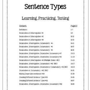 Sentence Types | Learning, Practicing, Testing - My Teaching Library ...