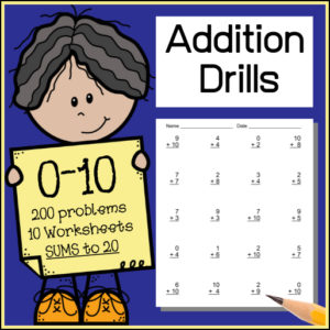 Addition for 1st Grade - Sums to 20 - My Teaching Library | CHSH-Teach LLC