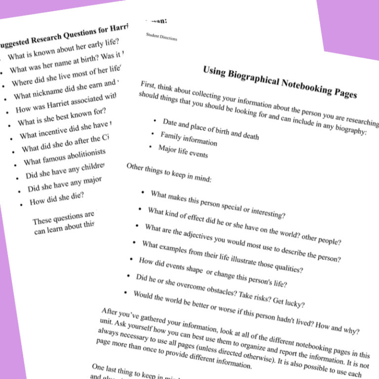 Harriet Tubman Project-Based Unit | Research – Writing – Presentation ...