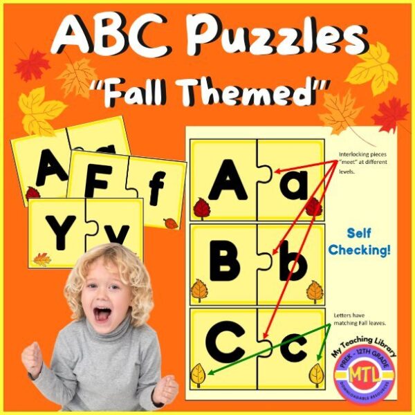 ABC Puzzles | Fall Themed - Self Checking - My Teaching Library ...