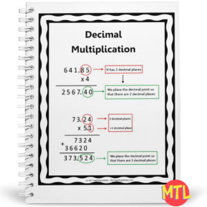Decimal Multiplication Workbook - My Teaching Library ...