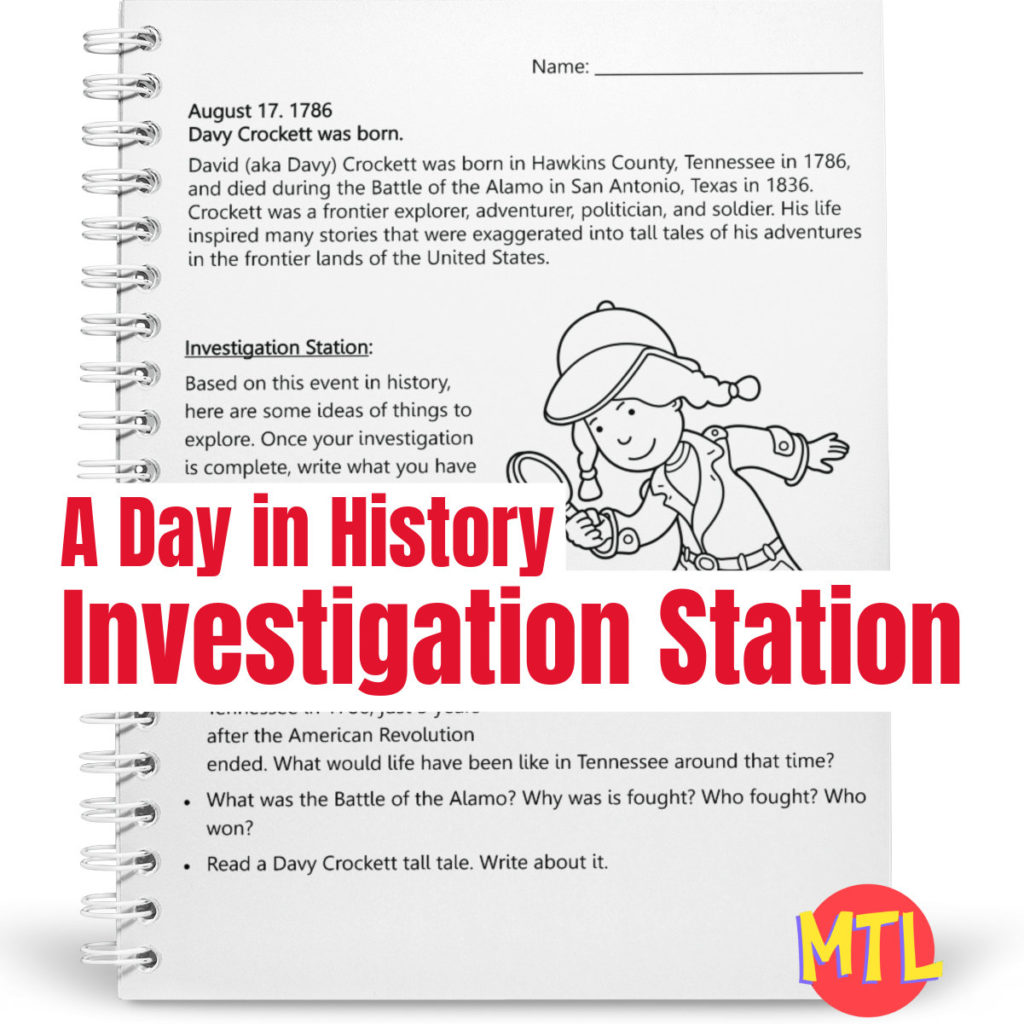 A Day in History – Investigation Station | August 17 – Davy Crockett ...