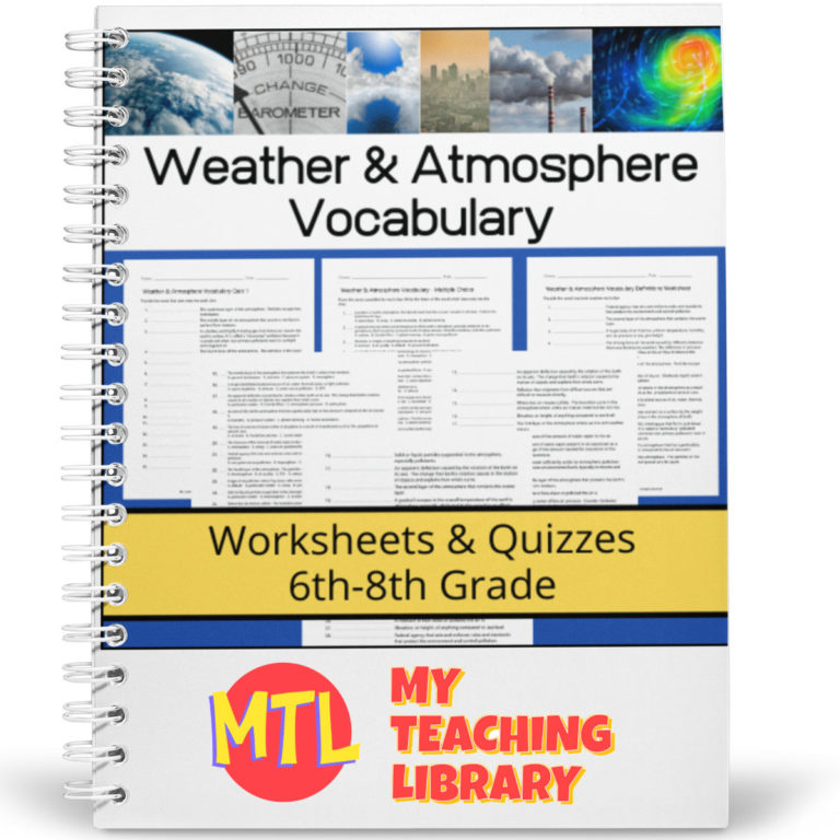 Weather and Atmosphere Vocabulary Crossword Puzzle | 6th-8th Grade - My ...