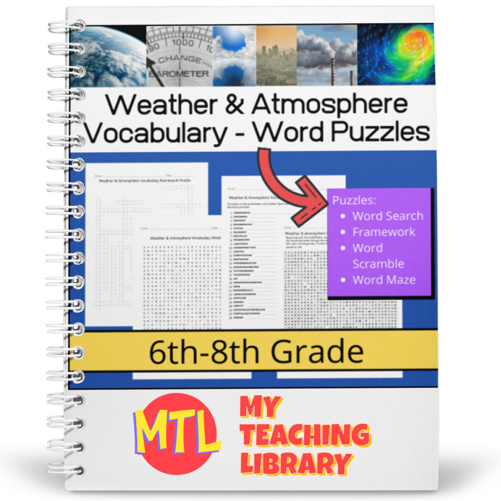 Weather and Atmosphere Vocabulary Word Puzzles | 6th-8th grade - My ...