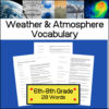 Weather and Atmosphere Vocabulary Worksheets | Quizzes | 6th-8th Grades ...