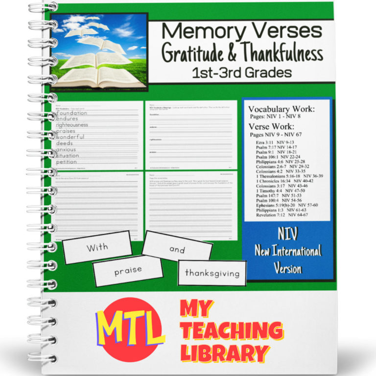 Memory Verses | Gratitude and Thanksgiving - My Teaching Library ...