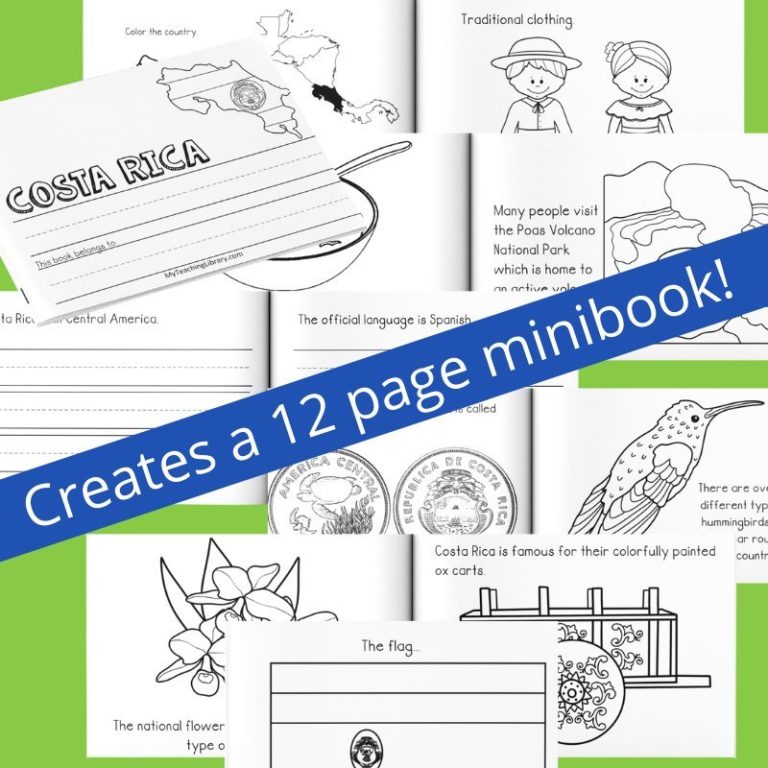 Costa Rica Country Study Minibook for Early Learners - My Teaching ...
