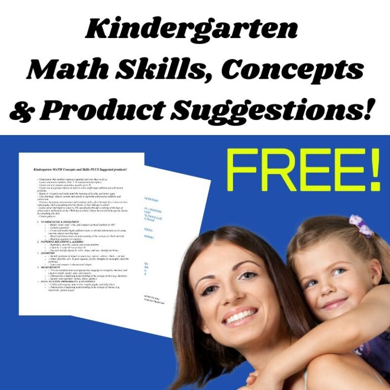 Kindergarten Math Skills, Concepts and Products to Use - My Teaching ...