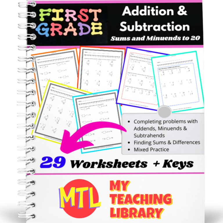 Addition and Subtraction for 1st Grade | Sums and Minuends to 20 - My ...