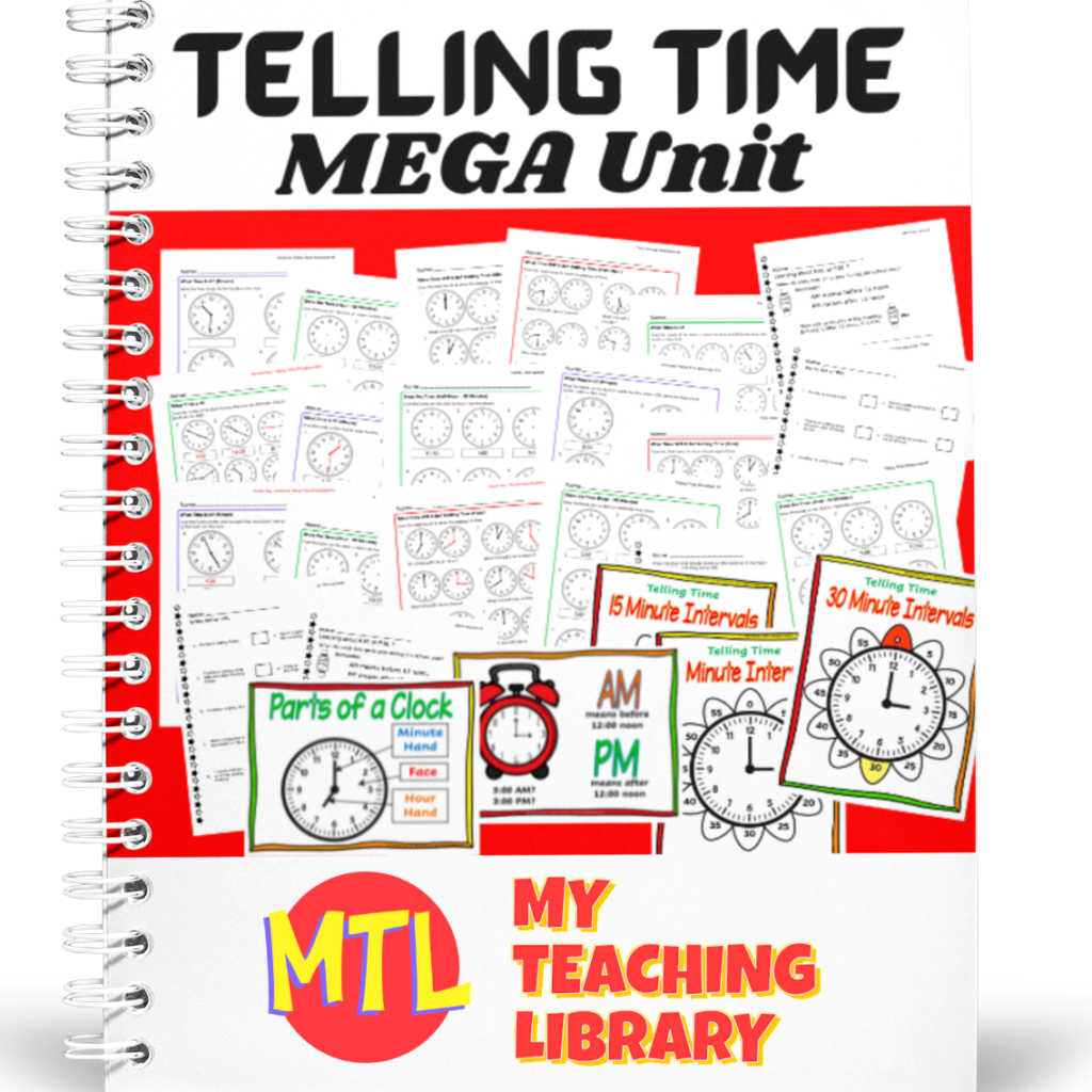 Telling Time MEGA Unit | 1st-3rd Grades - My Teaching Library ...