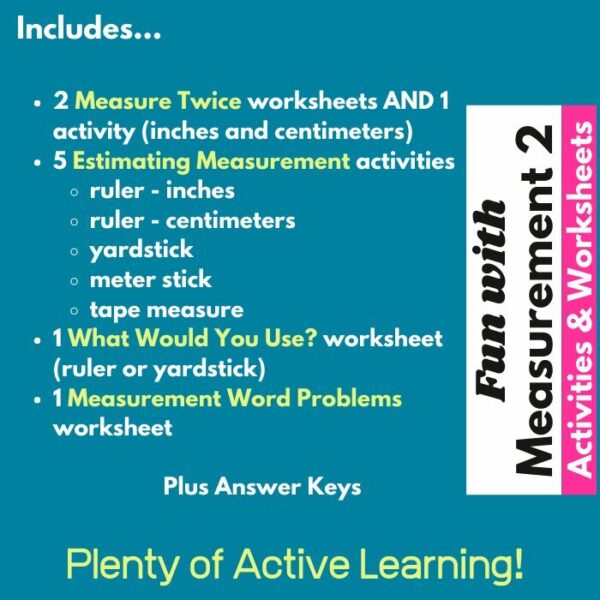 Fun with Measurement 2 | Hands-On Activities and Worksheets - My ...